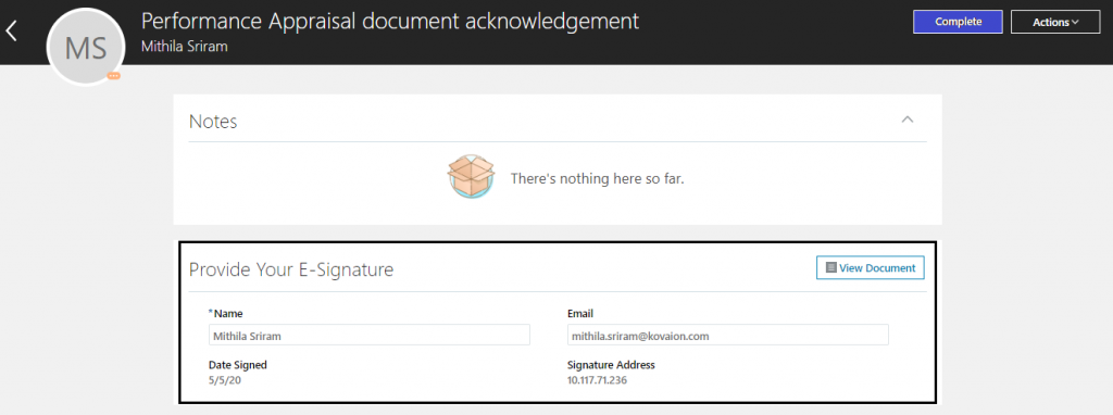 Seamless document processing with E-Signature using Oracle HCM cloud checklist tasks
