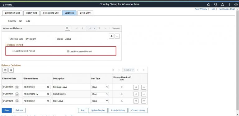 PeopleSoft PUM 43 | Absence Balance & Forecast Feature Enhancement