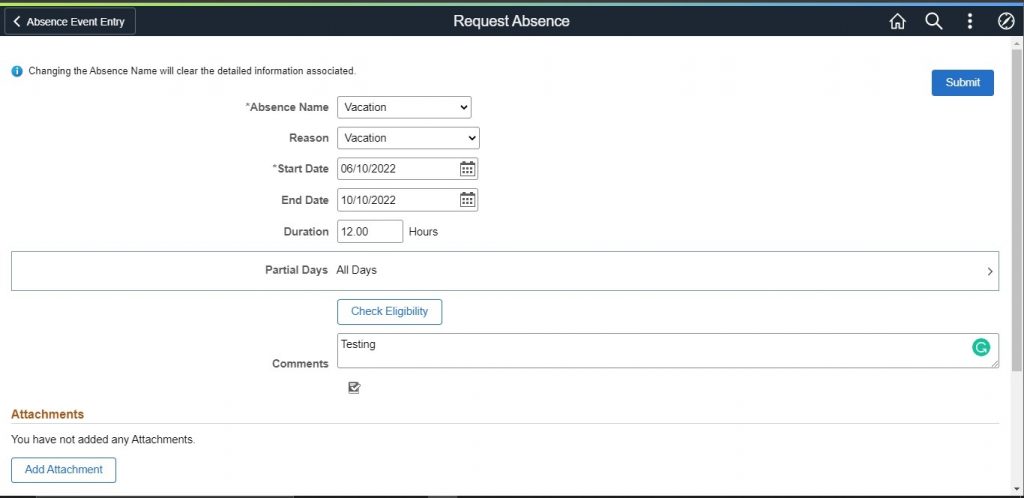 PeopleSoft PUM 43 | Absence Balance & Forecast Feature Enhancement