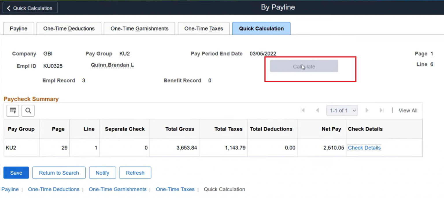 PeopleSoft HCM PUM 43 Feature | Quick Calculation for NA payroll