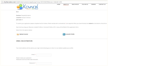 Career Section in Taleo Business Enterprise