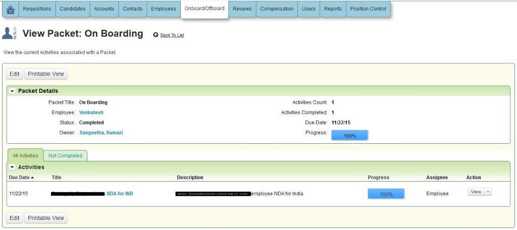 Taleo Business Enterprise Taleo Onboarding | Hiring Employees