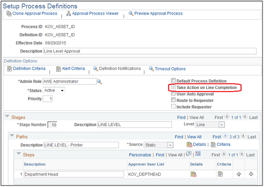 PeopleSoft Approval Framework | Line Level Approval