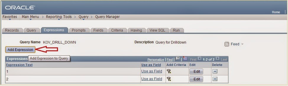 Peoplesoft | Drill Down PS Query