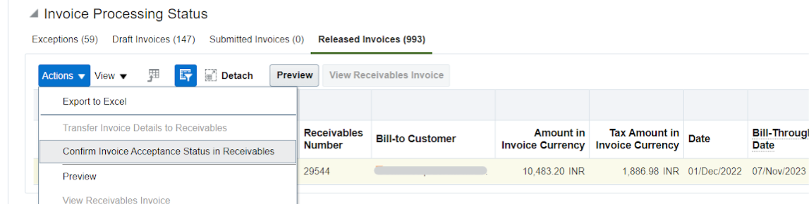Billing Process of Projects with Contracts | Oracle ERP Cloud