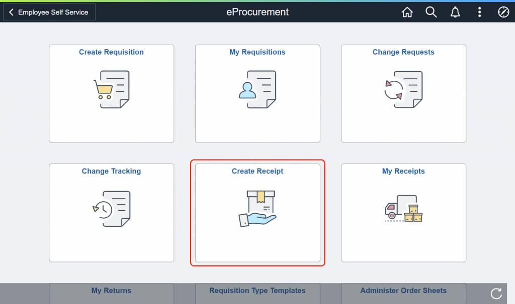 PeopleSoft FSCM Update Image 45 | Manage Receipts