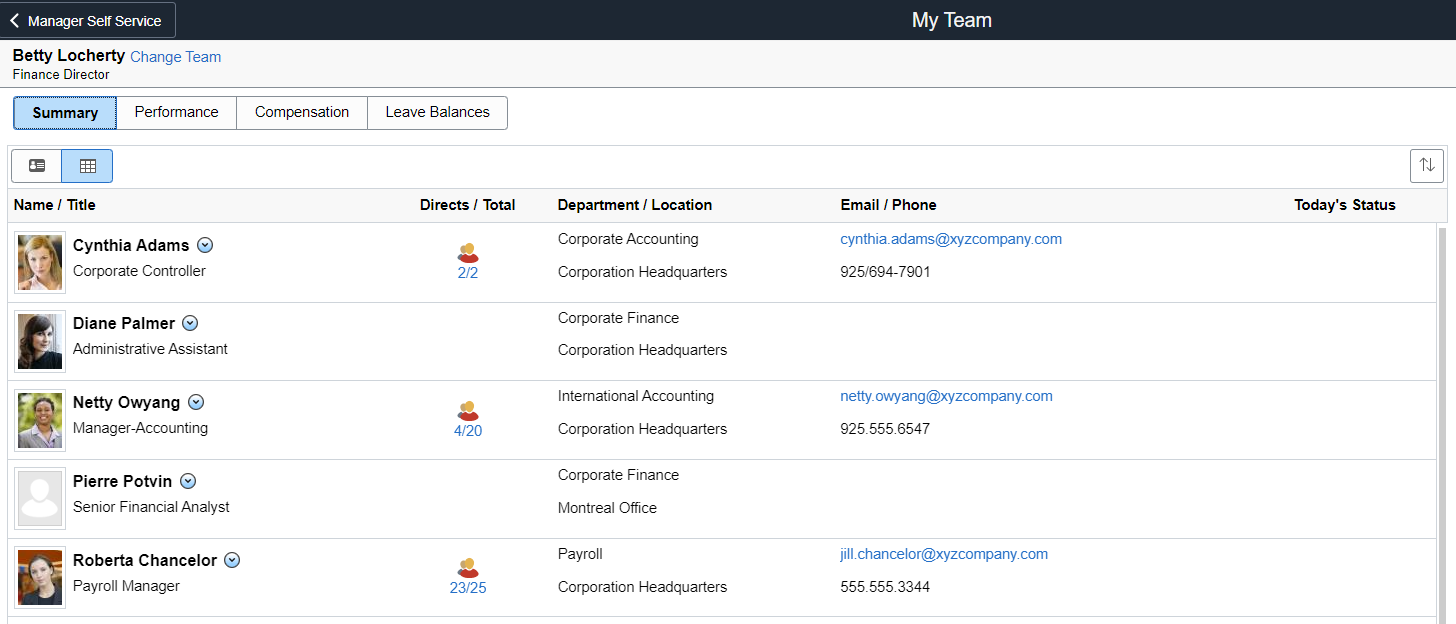 PeopleSoft HCM | Personalize My Team for Manager
