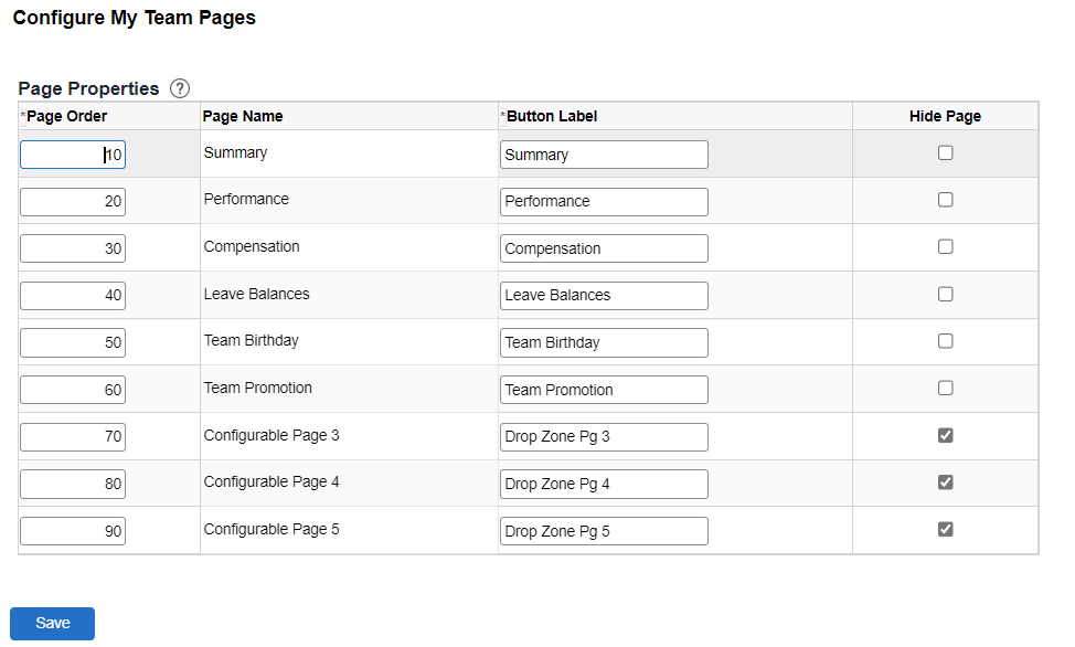 PeopleSoft HCM | Personalize My Team for Manager