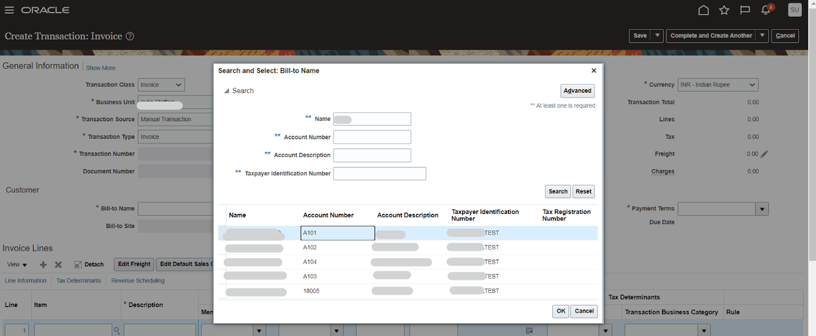Creation of Manual Transaction and Billing Adjustments
