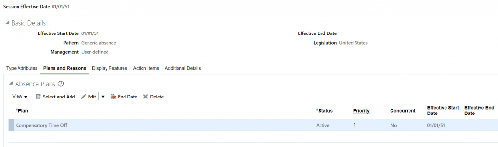 Implementing Compensatory Type Absence
