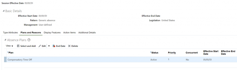 Implementing Compensatory Type Absence