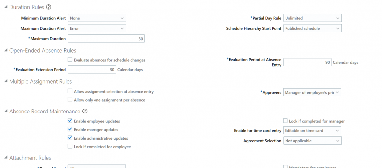 Implementing Compensatory Type Absence