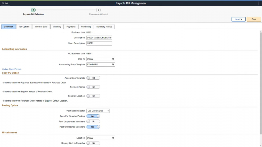 Enhanced Payables Management with Business Unit Management | PeopleSoft ...