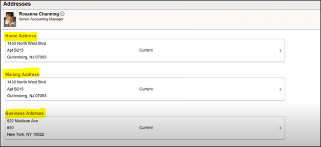 Self-Service Address Configuration Page | PeopleSoft