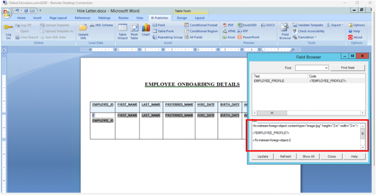 Oracle Bi Extract Employee Photo Using Dynamic Blob