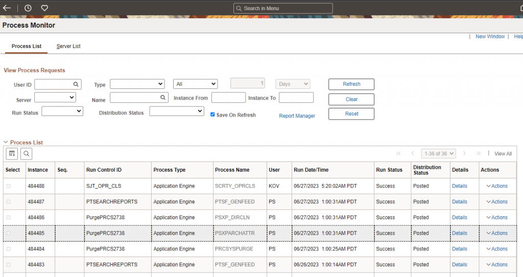 PeopleTools 8.59 and 8.60 | Process Monitor Changes
