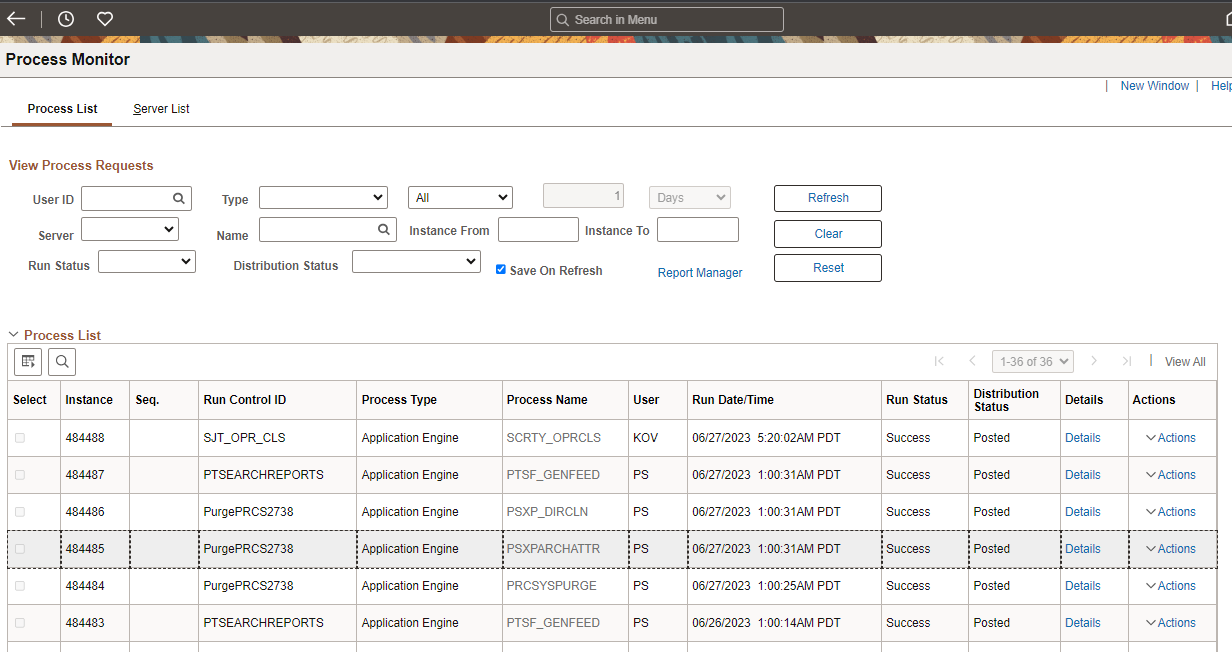 PeopleTools 8.59 and 8.60 | Process Monitor Changes