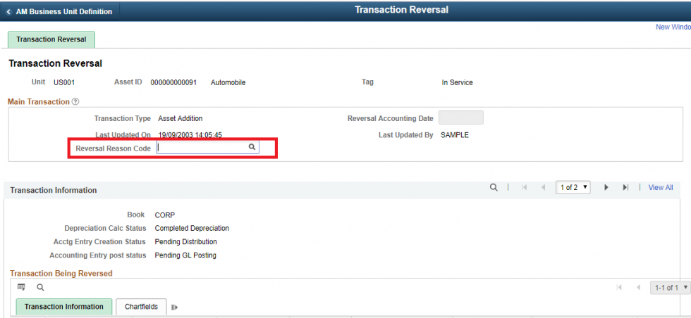 Transaction Reversal in PeopleSoft Asset Management – Capability to ...