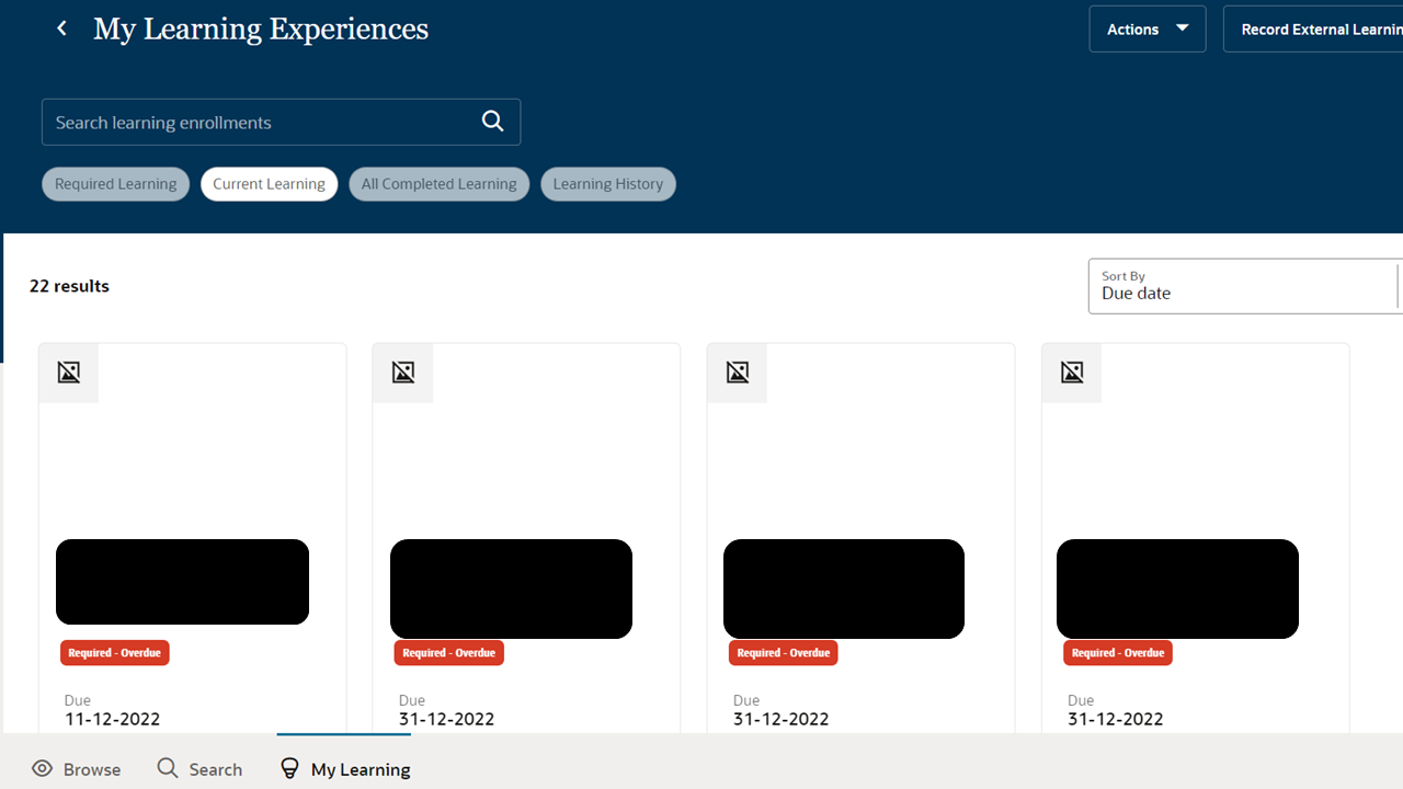 Revamped Learning Page Experience for Learners & Managers | Oracle Learn
