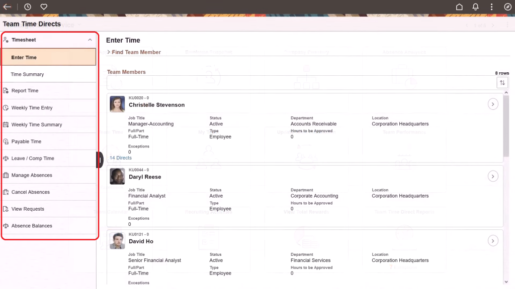 Streamlining Managerial Tasks with PeopleSoft HCM's Direct Reports Tile