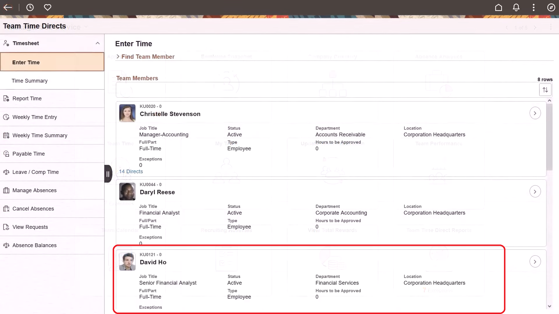 Streamlining Managerial Tasks with PeopleSoft HCM's Direct Reports Tile
