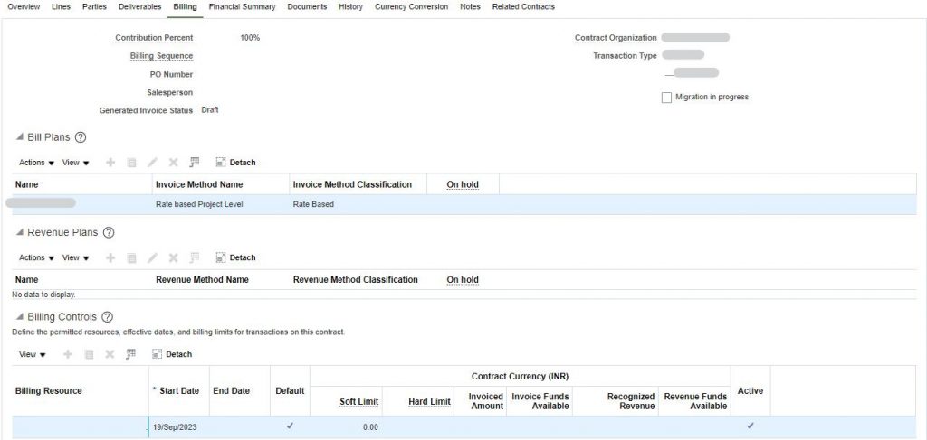 Creation of Contracts in Oracle Cloud ERP