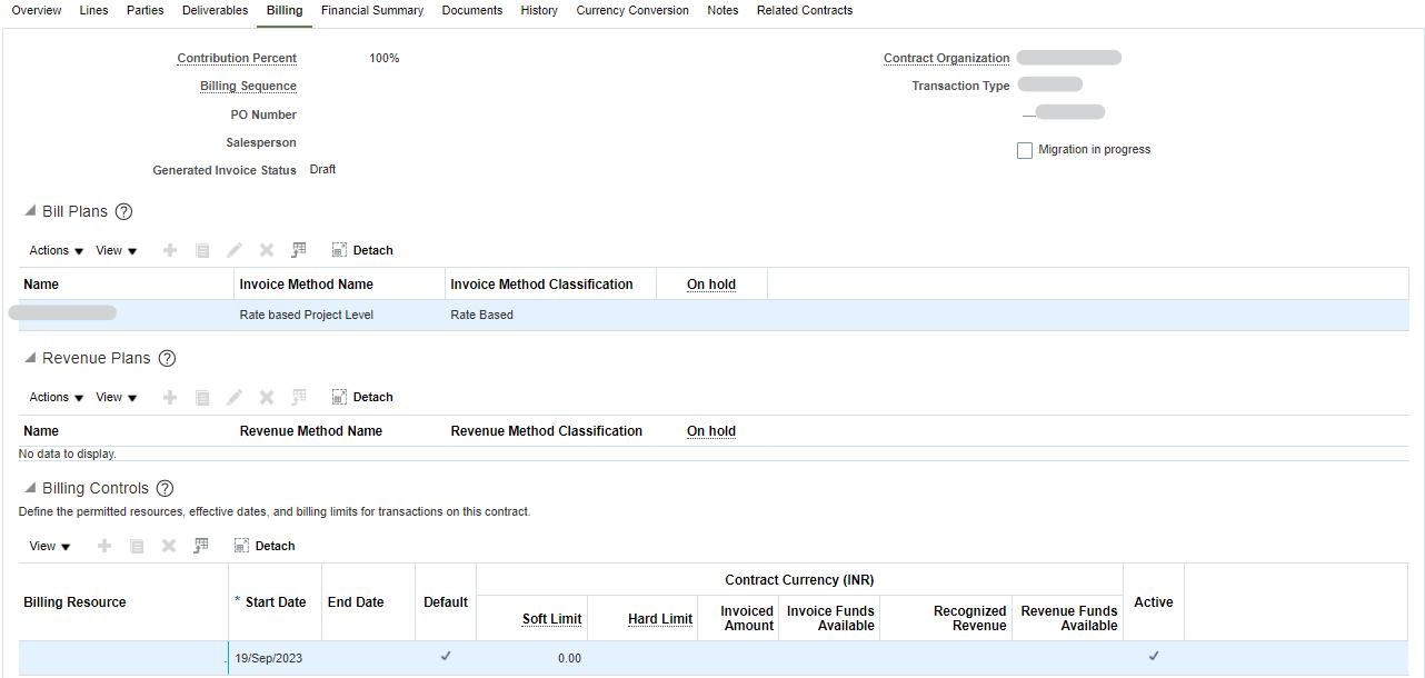 Creation of Contracts in Oracle Cloud ERP