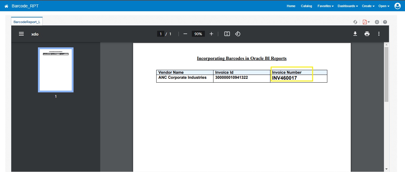 Oracle BI Reports | Incorporating Barcodes via RTF & Administration Setup