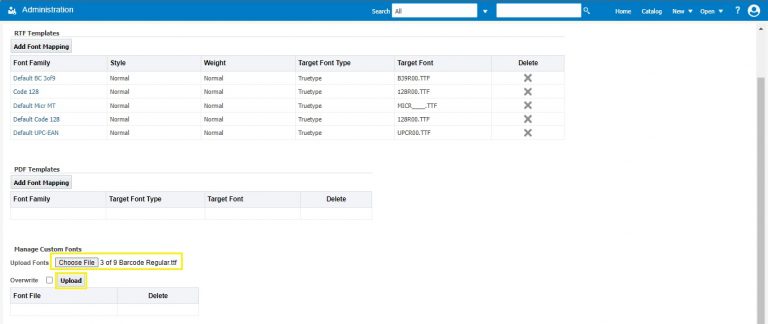 Oracle BI Reports | Incorporating Barcodes via RTF & Administration Setup