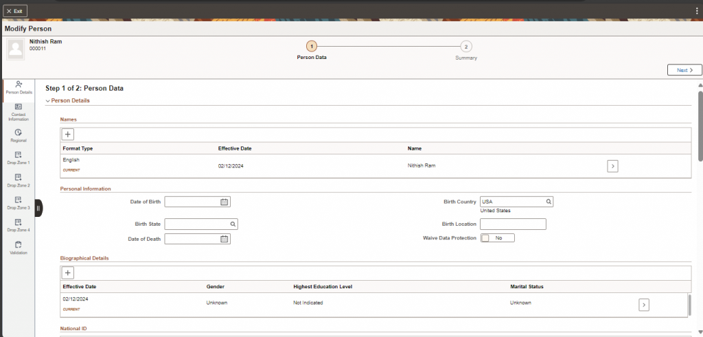 PeopleSoft HCM PUM 47 | Personal Data Modernization