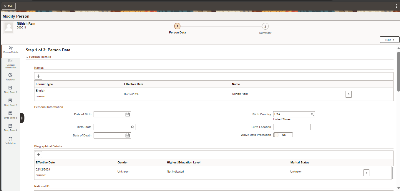 PeopleSoft HCM PUM 47 | Personal Data Modernization
