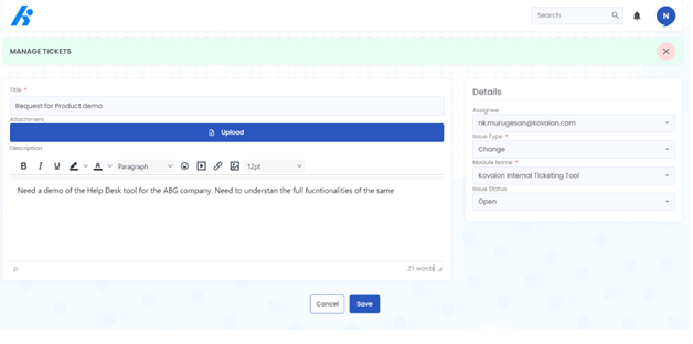Building a Help Desk Application with Kovaion App Builder