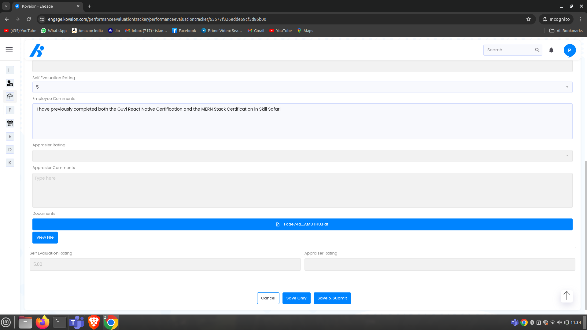 Performance Evaluation Tracking Made Easy in Kovaion’s Low-Code Platform