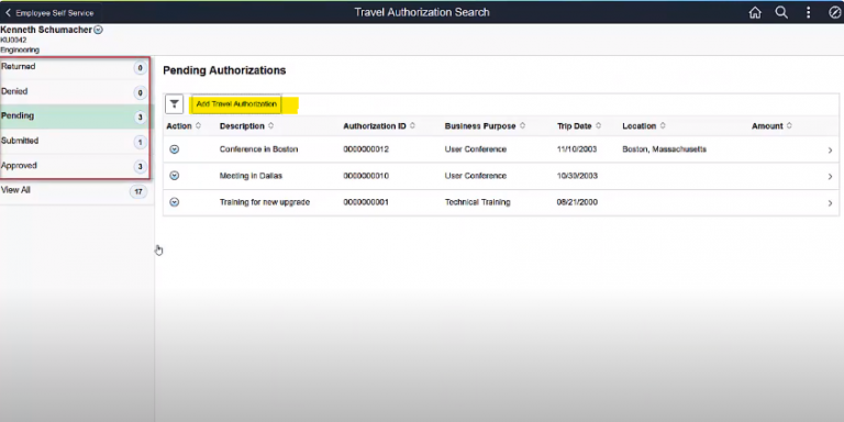 PeopleSoft FSCM 50 | Travel Authorization and Expense Management