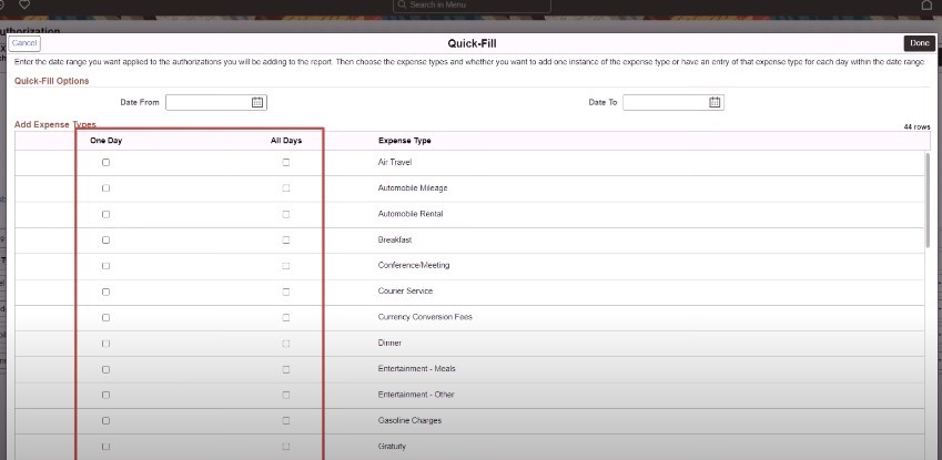 PeopleSoft FSCM 50 | Travel Authorization and Expense Management