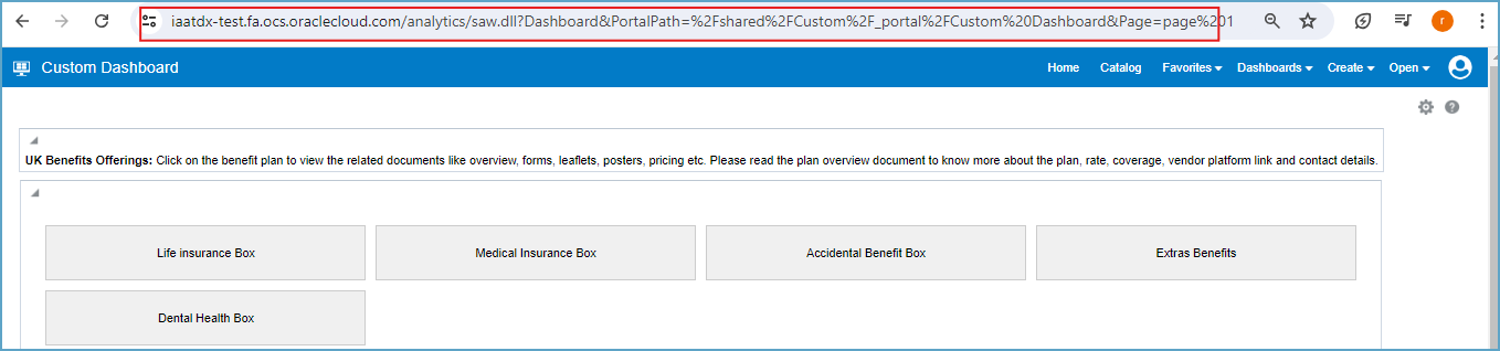 Integrating a Customized Dashboard into Oracle Benefits Self-Service