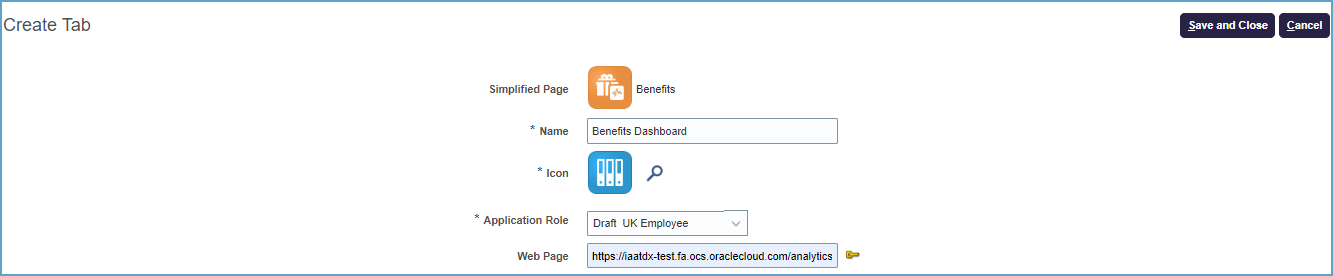 Integrating a Customized Dashboard into Oracle Benefits Self-Service