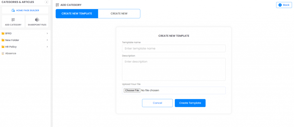 Creating Templates in a Knowledge Management System (KMS)