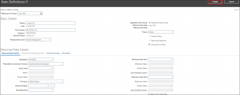 Setting Up A Rates-Based Salary Basis | Oracle HCM Cloud