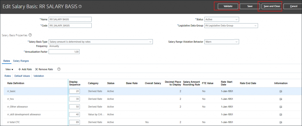 Setting Up A Rates-Based Salary Basis | Oracle HCM Cloud