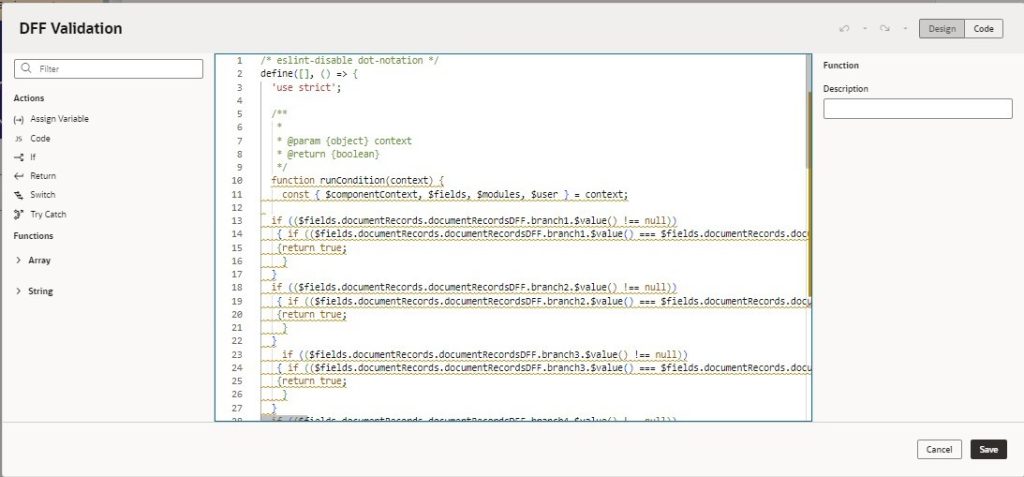 Creating a Validation for DFF Fields in Document of Record Using Visual ...