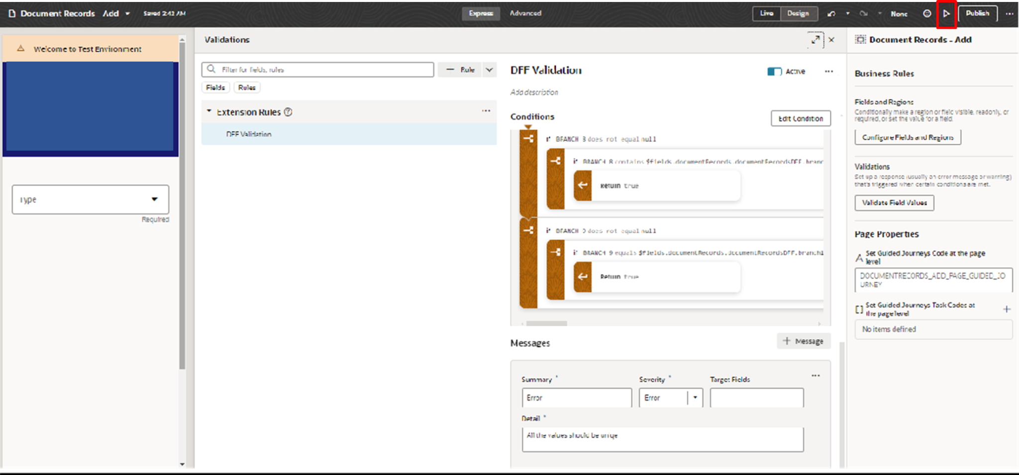 Creating a Validation for DFF Fields in Document of Record Using Visual Builder Studio - Oracle ...