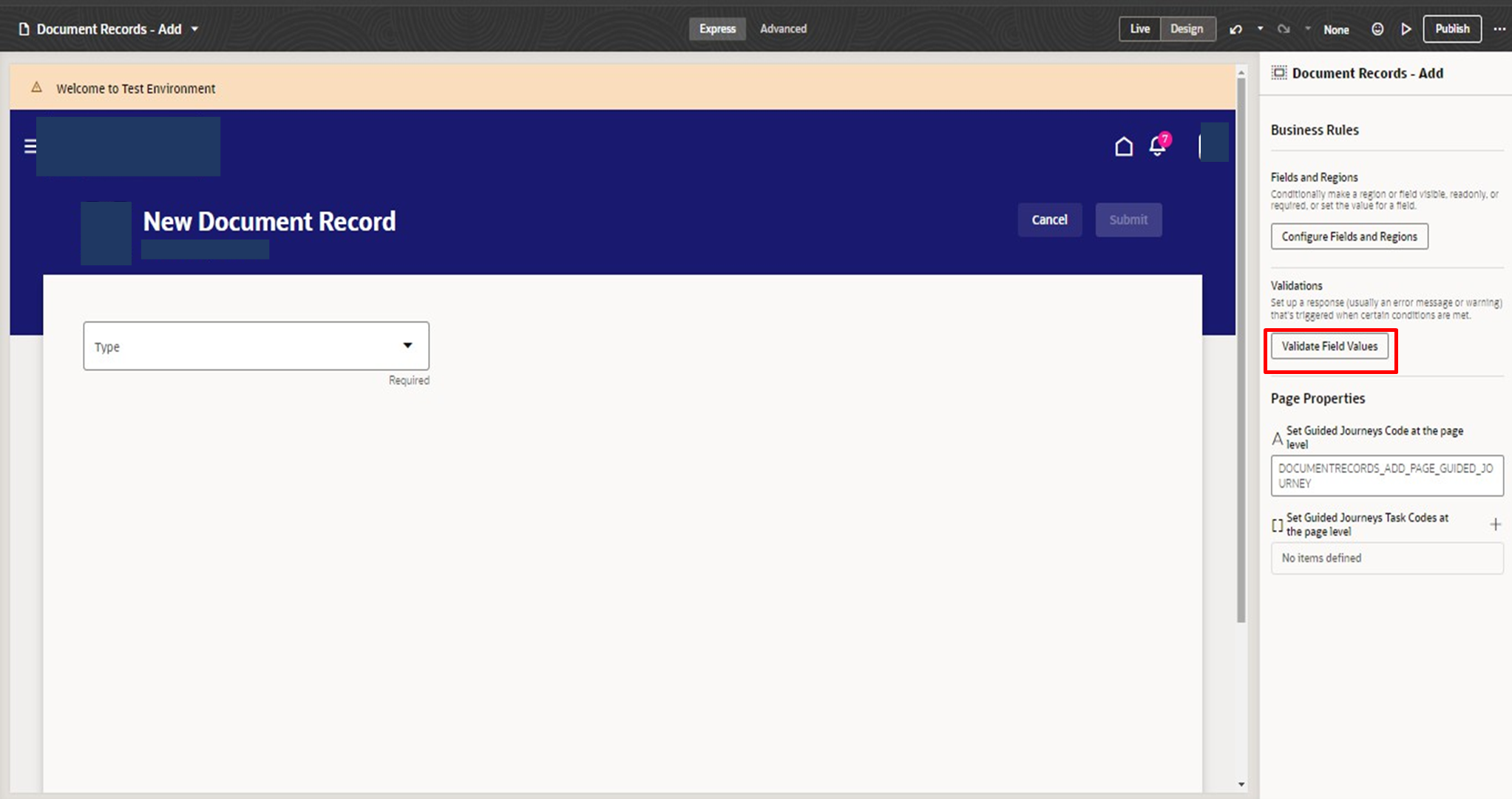 Creating a Validation for DFF Fields in Document of Record Using Visual Builder Studio - Oracle ...