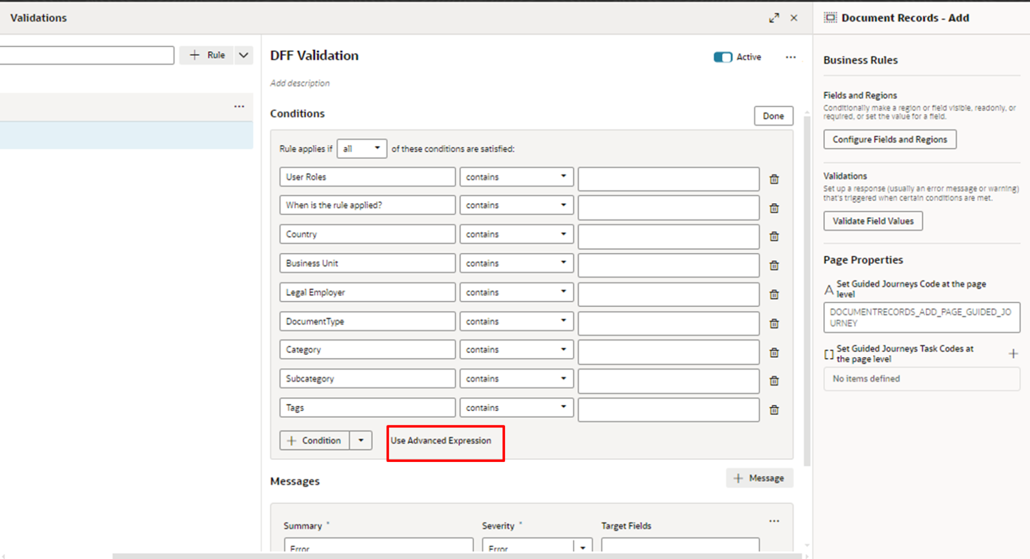 Creating a Validation for DFF Fields in Document of Record Using Visual Builder Studio - Oracle ...