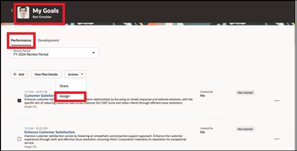 How to Assign Goals to Multiple Employees in Oracle Fusion HCM
