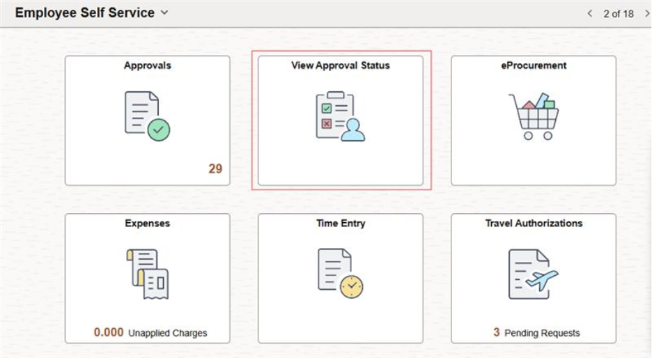 Peoplesoft Fscm Image 53 Requester Dashboard Approval Statuses